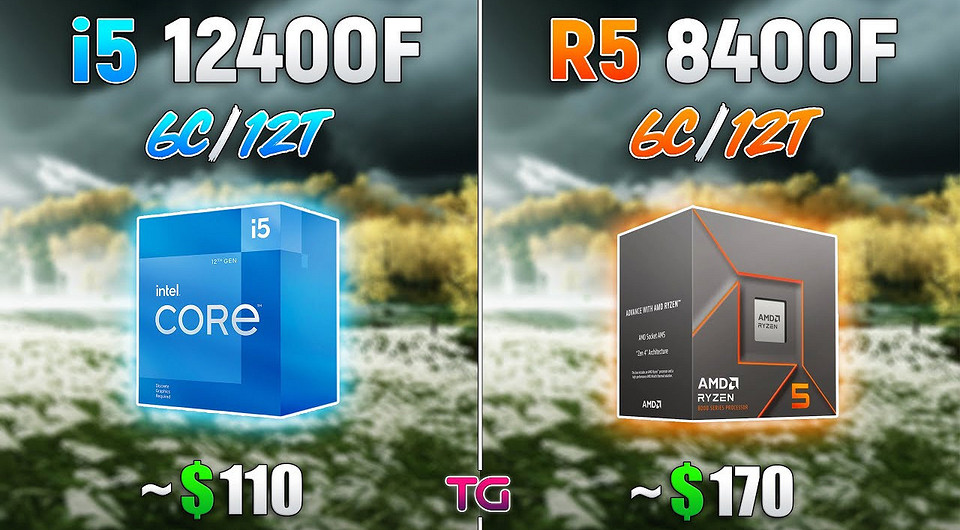 Эксперт сравнил бюджетные процессоры Intel Core i5-12400F и AMD Ryzen 5 8400F в 8 играх в 2024 ...